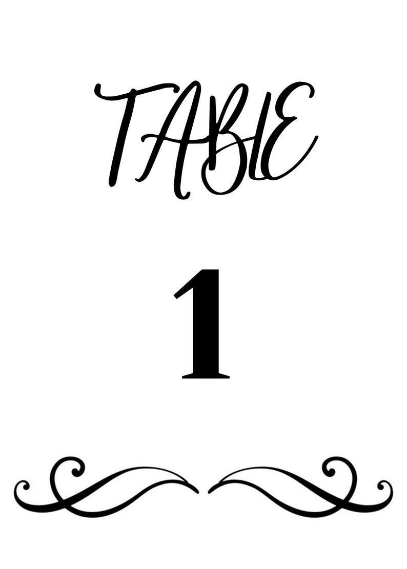 Printable Table Numbers - Etsy