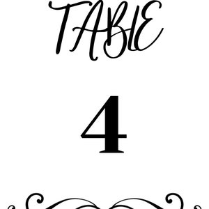 Printable Table Numbers - Etsy