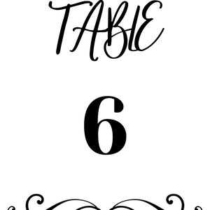 Printable Table Numbers - Etsy