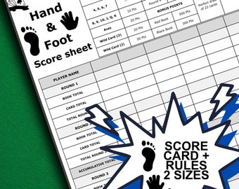 Hand & Foot Rules Score Card Cheat Sheet Printable - Etsy Australia