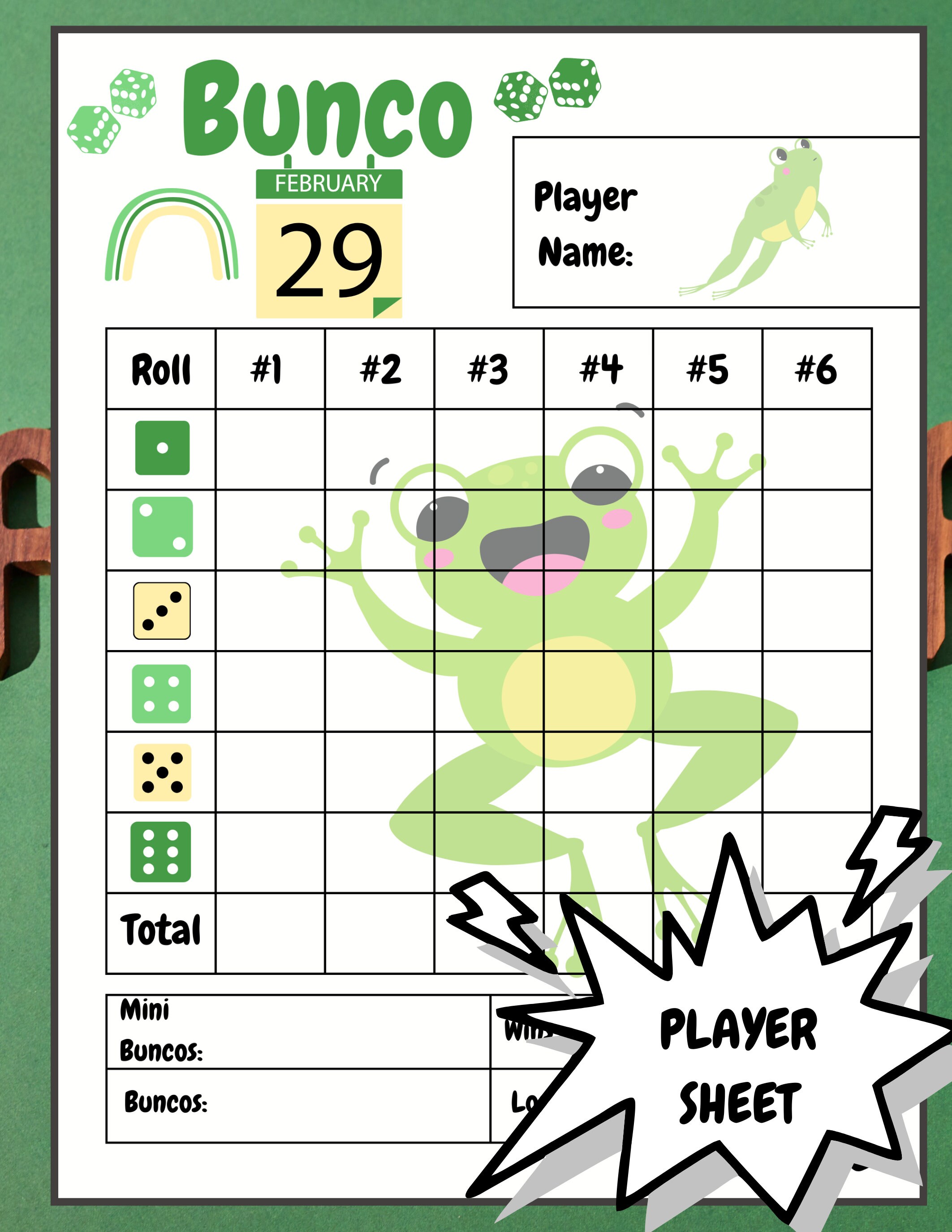 Leap Day Bunco Bundle, Bunco Scoresheet X2 X4, Bunco Themes, 29 ...