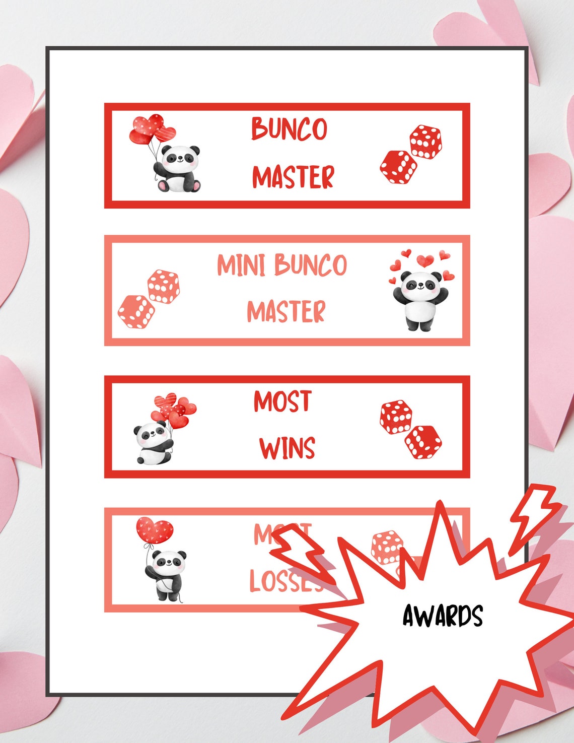 Bunco Love, Valentine Bunco Digital Download, Bunco Scoresheet X2 X4 ...