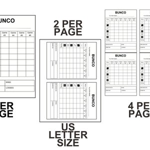 Bunco Score Sheet,bunco Playerscore X2 X4, Bunco Score Card, Bunco ...