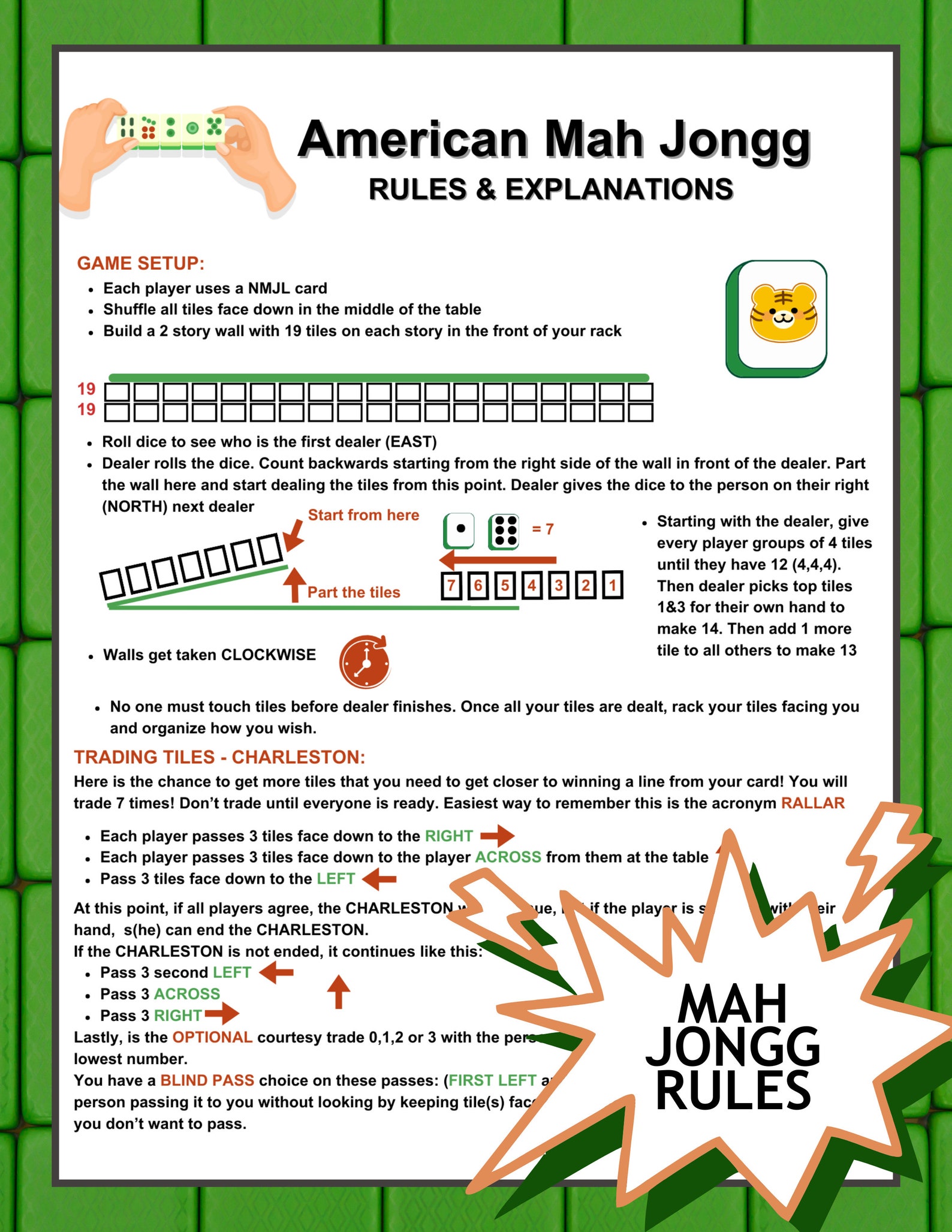 Mahjong Rules American Mah Jongg Rules Mah Jongg Cheat Sheet mahjong Mahjong Rules American Mah Jongg Rules Mah Jongg Cheat Sheet mahjong