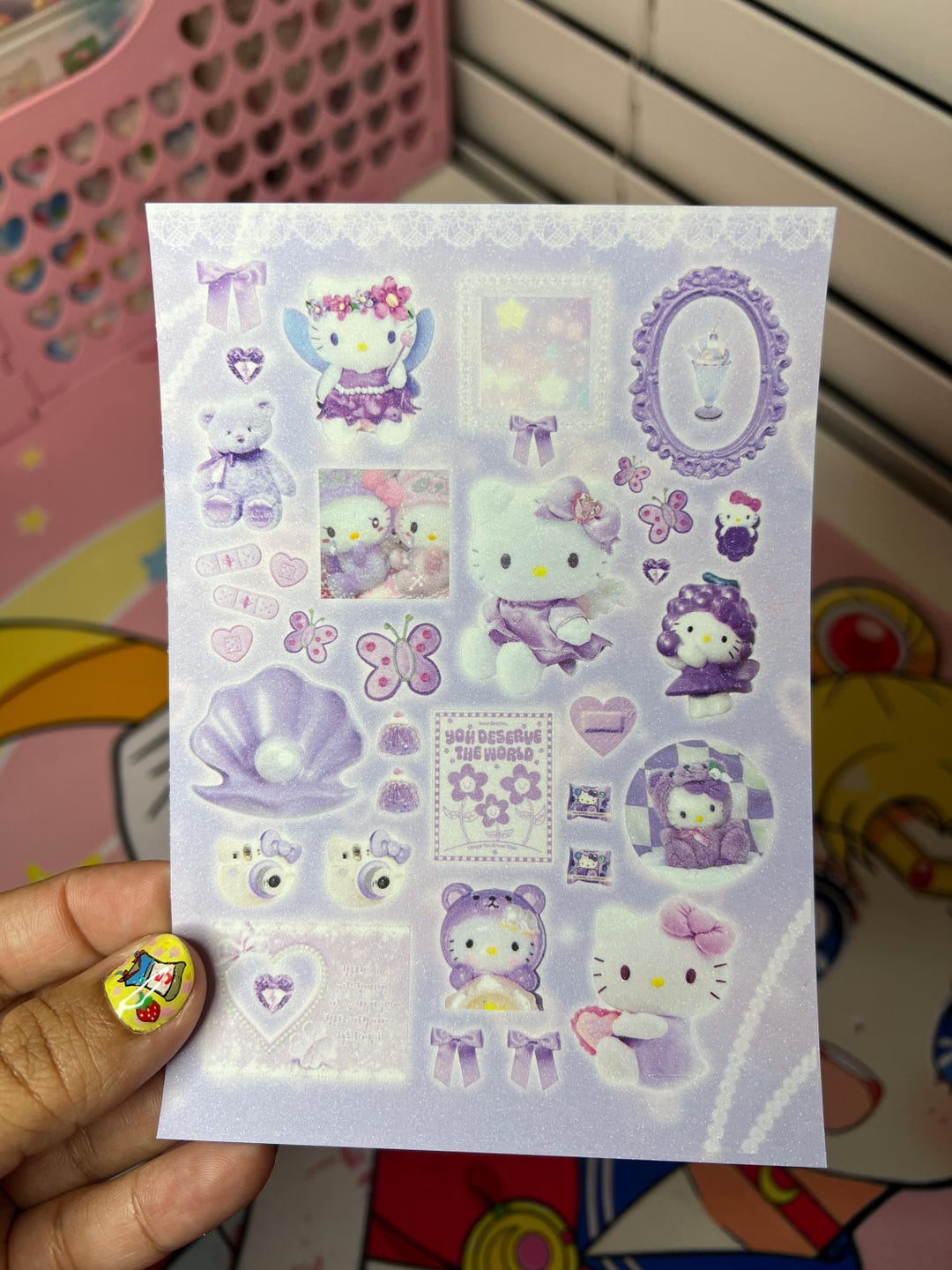 Hello Kitty Lavender Cutie Sticker Sheet - Etsy
