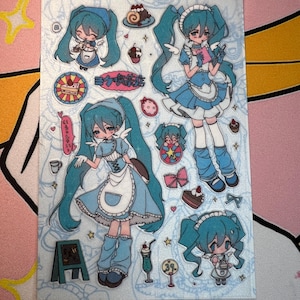 Hatsune Miku Dessert Waiter Sticker Sheet - Etsy