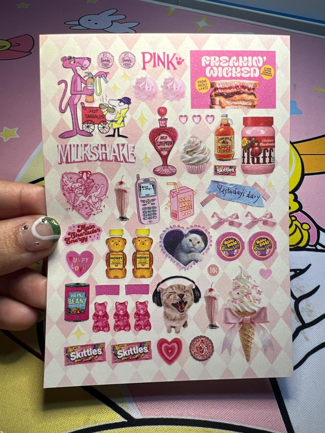 Memory Pink Vintage Sticker Sheet - Etsy
