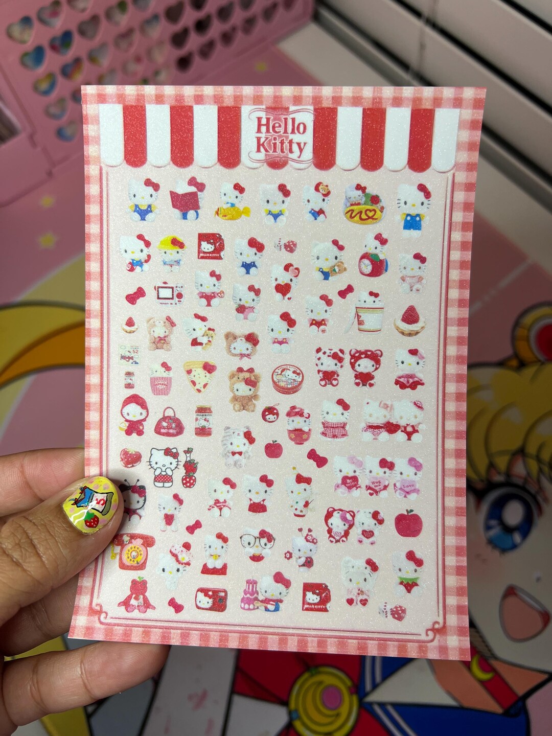 Hello Kitty Classic Red Sticker Sheet - Etsy