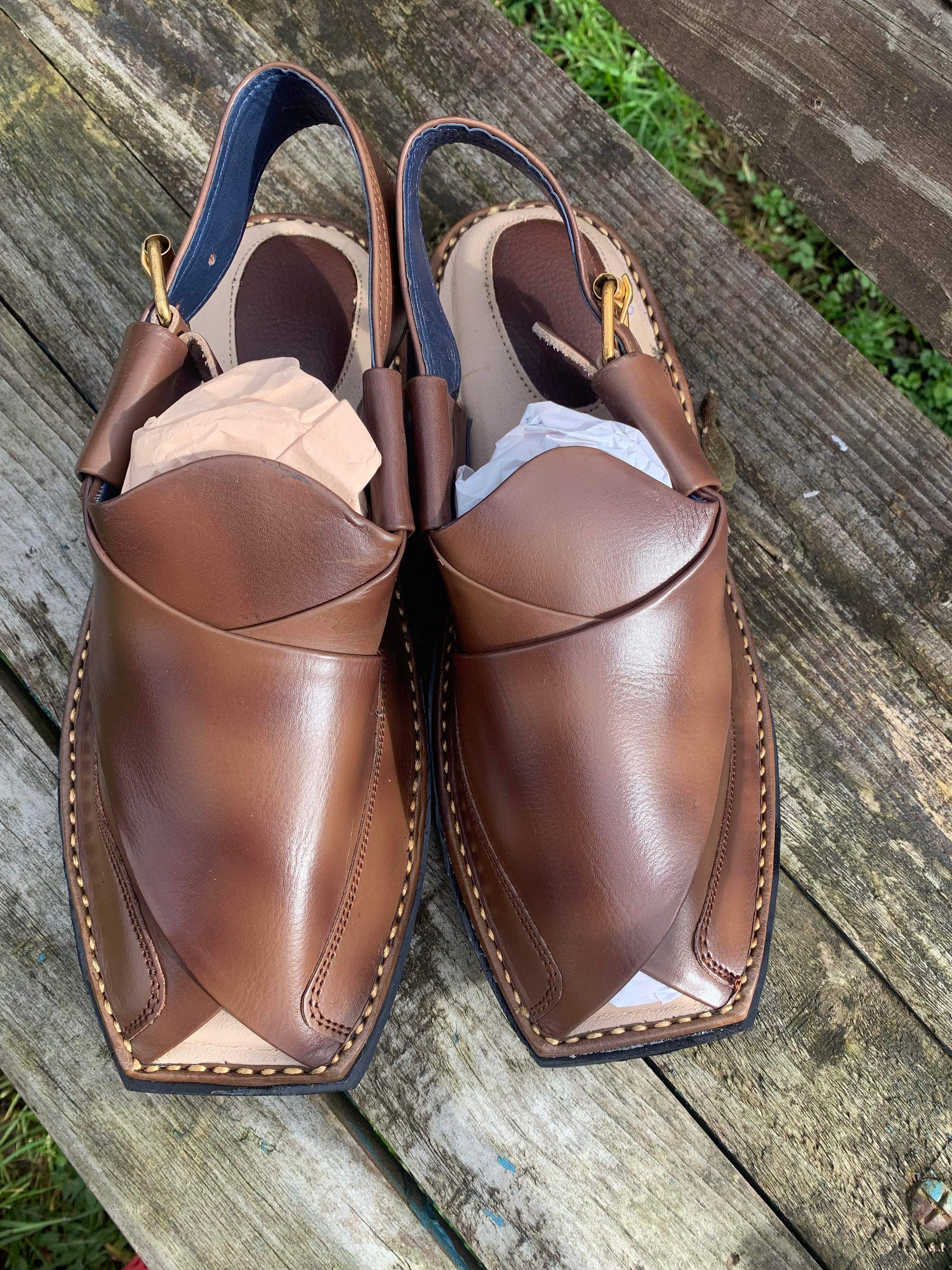 Handmade Leather Peshawar Zalmi Chappal/sandals Uk6,7, - Etsy