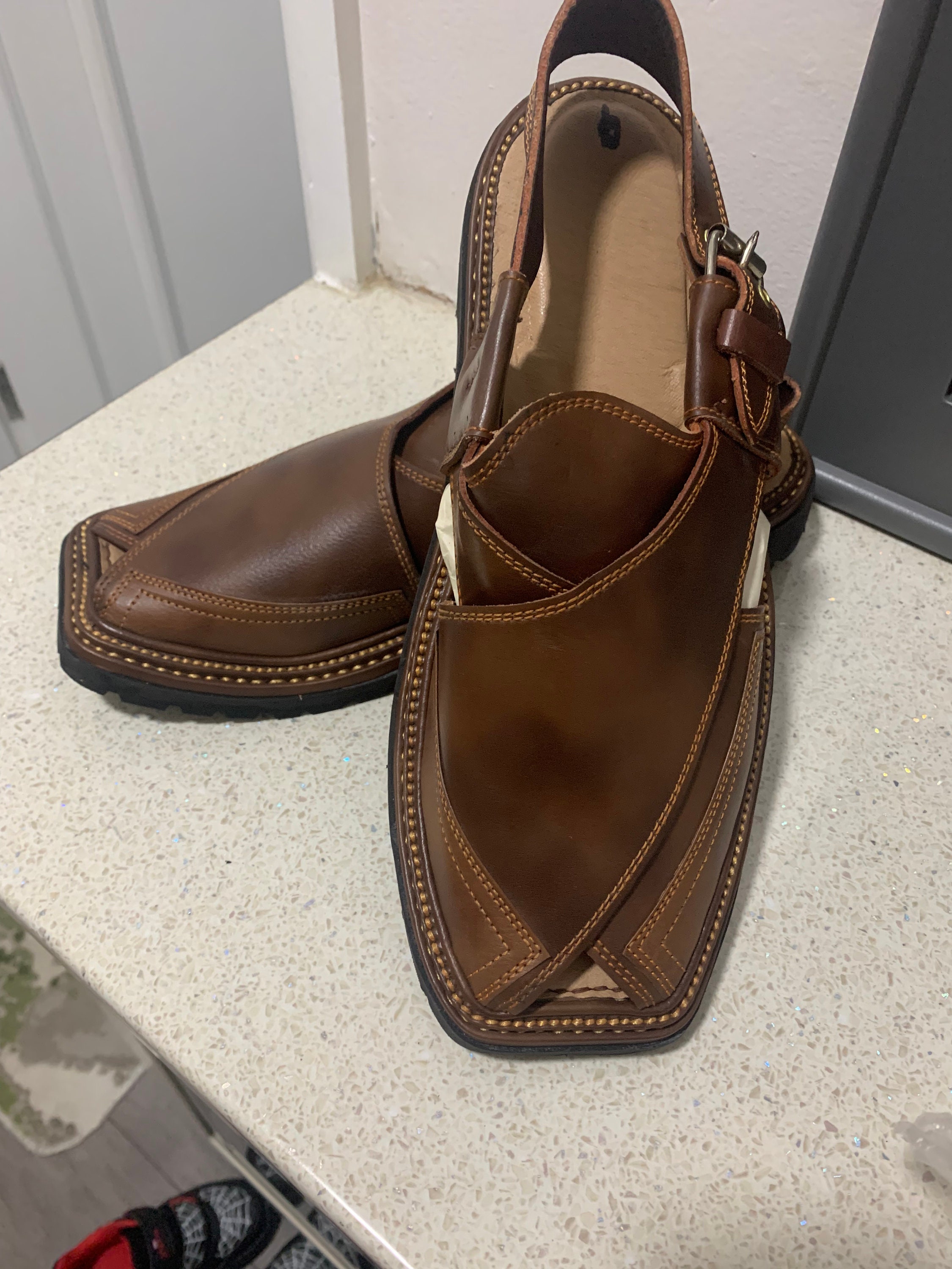 Handmade Kaptaan Leather Peshawari Chappal /sandals Size Uk7,8,9,10,,11 ...