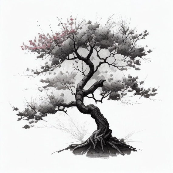 Cherry Blossom Tree Pencil Drawing