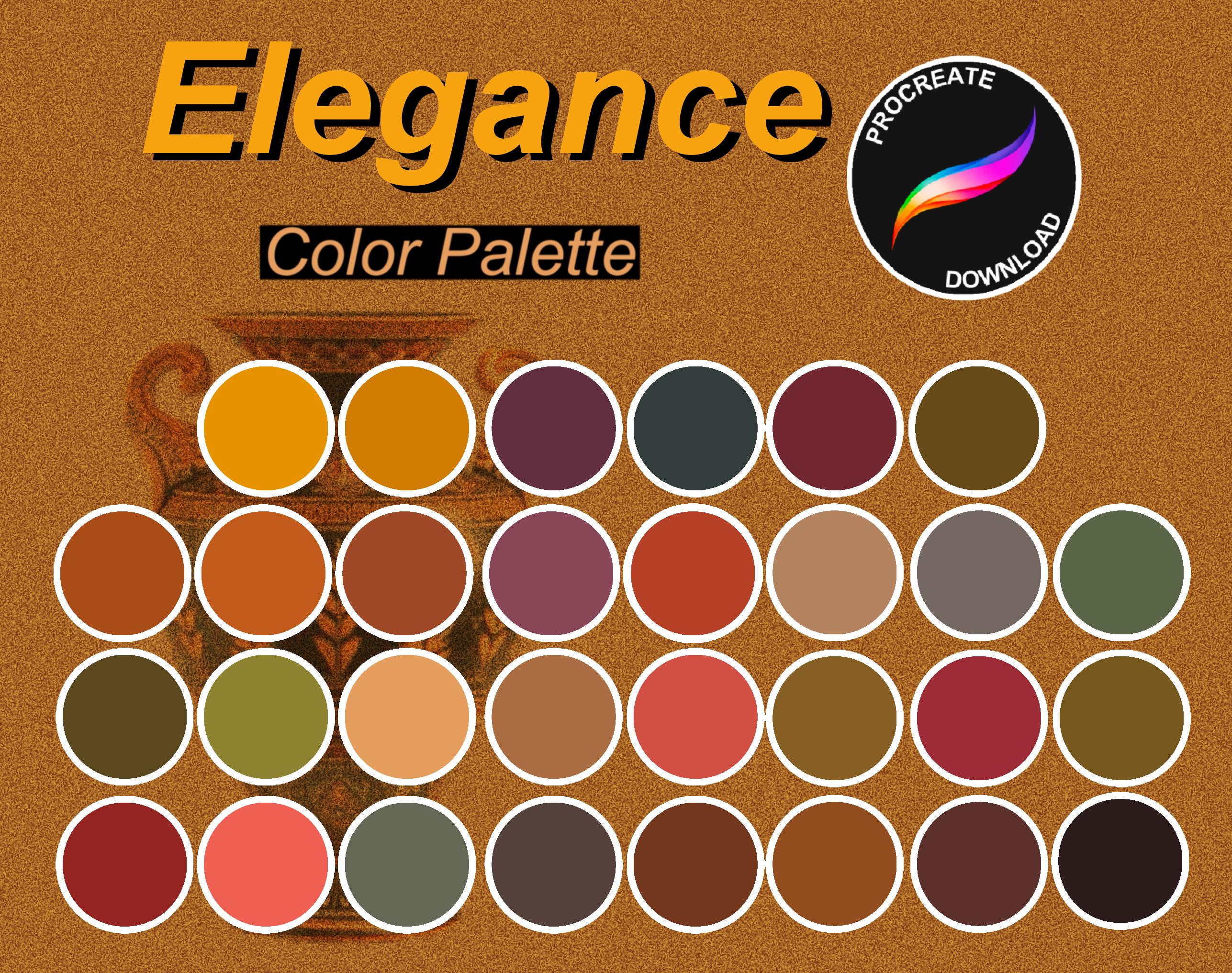 Warm Tone Aesthetic Hex Code Color Palette Set Procreate Swatch Digital ...