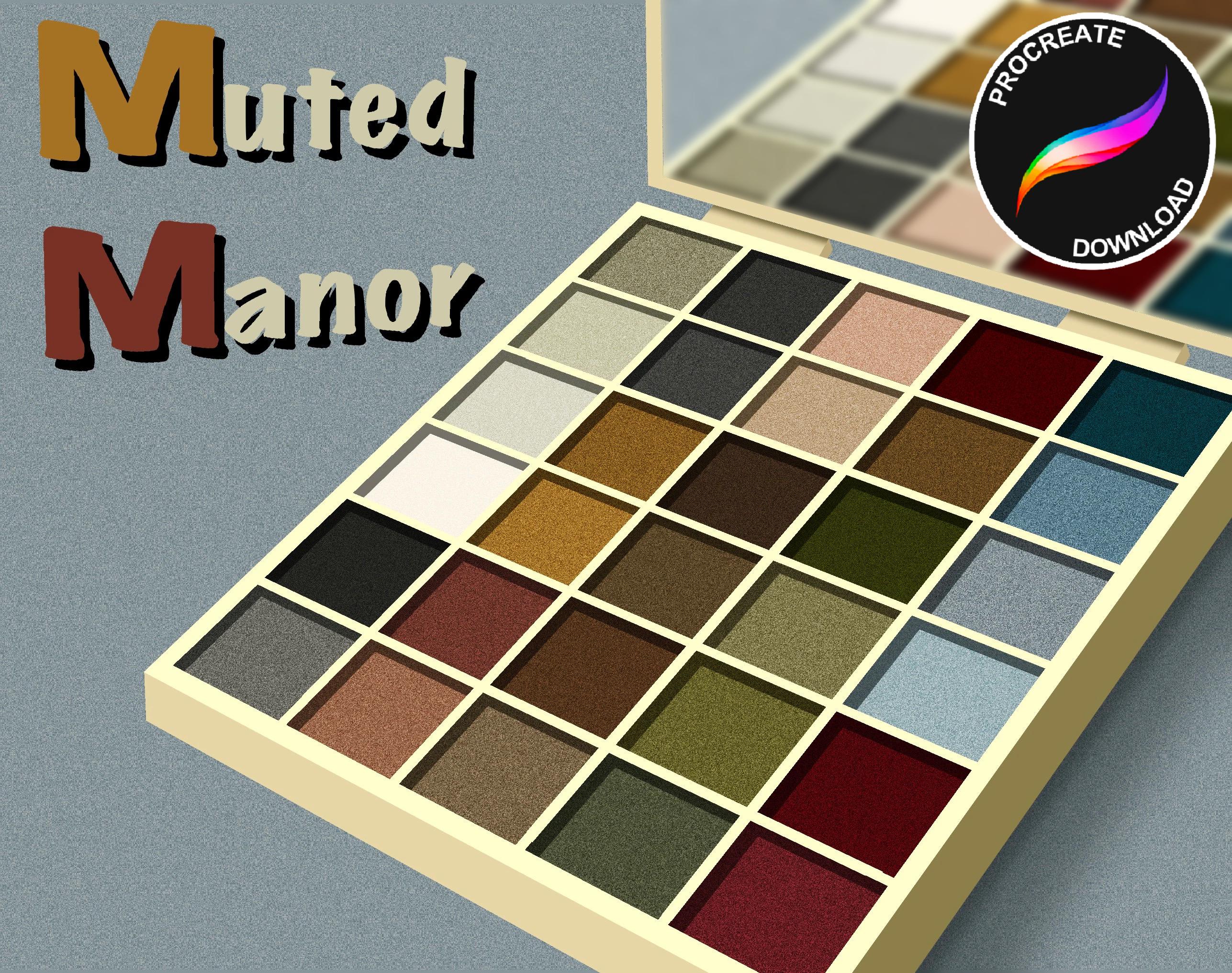 Muted Aesthetic Matte Hex Code Color Palette Set Procreate Swatch ...