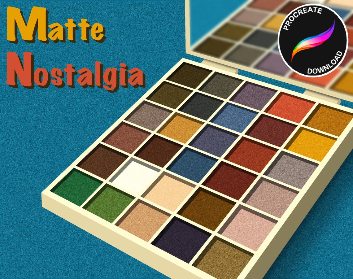Matte Nostalgia Hex Code Color Palette Set Procreate Swatches Digital ...