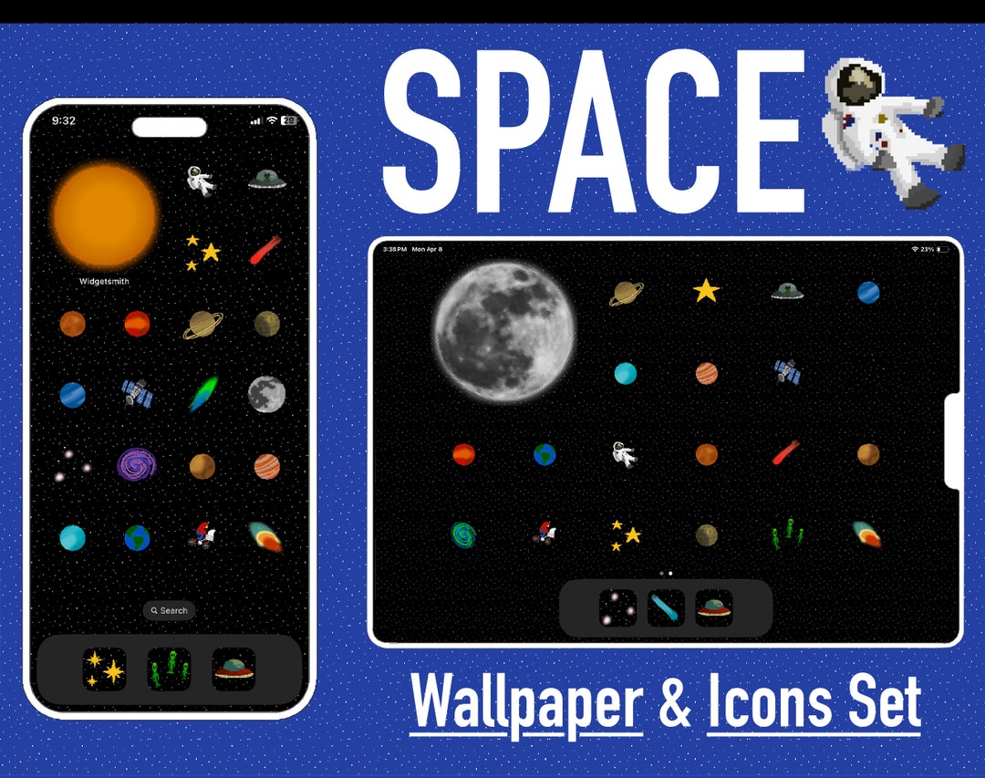SPACE Themed Wallpapers and App Icons Widgets Pixel Art Aesthetic ...