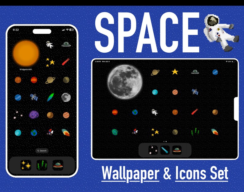 SPACE Themed Wallpapers and App Icons Widgets Pixel Art Aesthetic ...