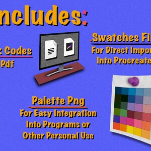 Colorful Color Swatch Palette, Color Hex Codes, Procreate Swatches ...