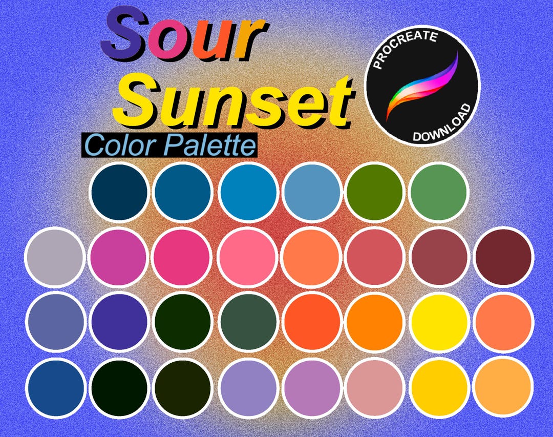 Colorful Color Swatch Palette, Color Hex Codes, Procreate Swatches ...