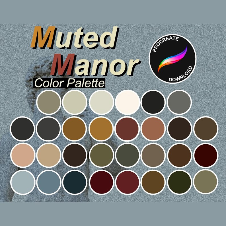 Muted Aesthetic Matte Hex Code Color Palette Set Procreate Swatch ...