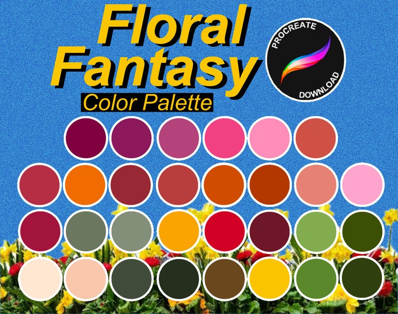 PROCREATE Swatch Hex Codes Color Pallette Download, Vibrant Set Digital ...
