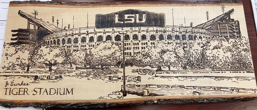 Wood-burned Stadium Sign - Etsy