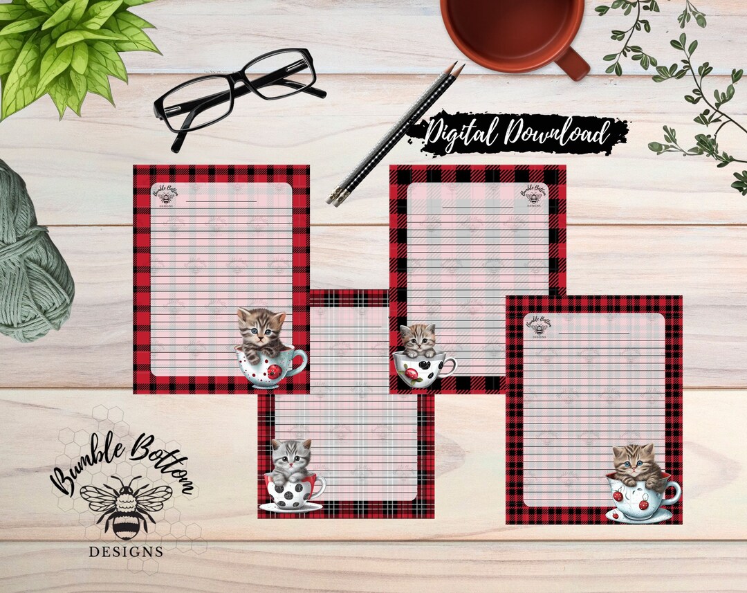 Kitty in a Teacup US LTR Size Stationery Bundle - Etsy