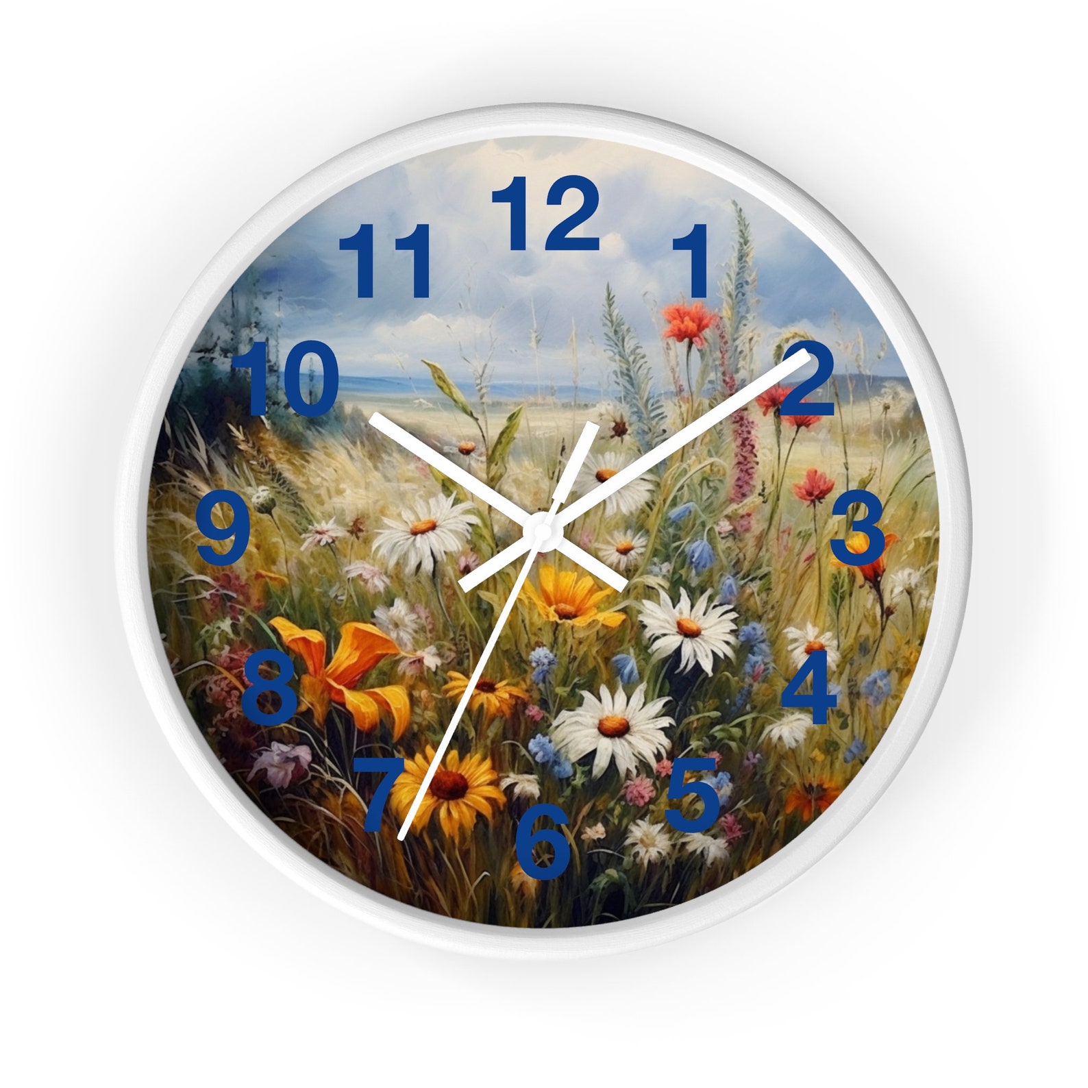 Wooden Frame Clock With Plexiglass, Clock, Flowers, - Etsy