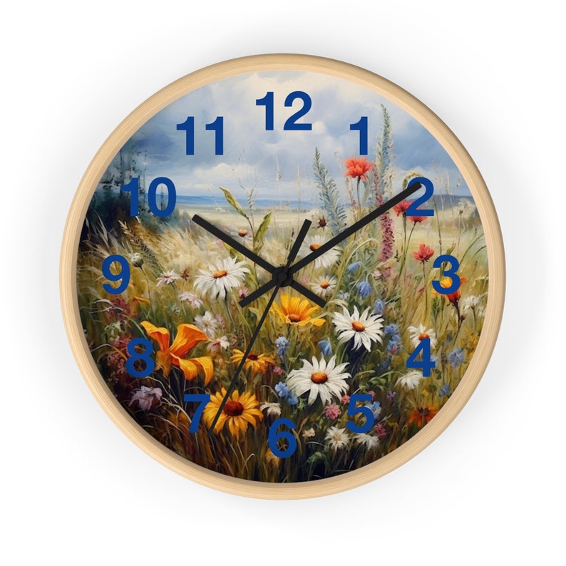 Wooden Frame Clock With Plexiglass, Clock, Flowers, - Etsy