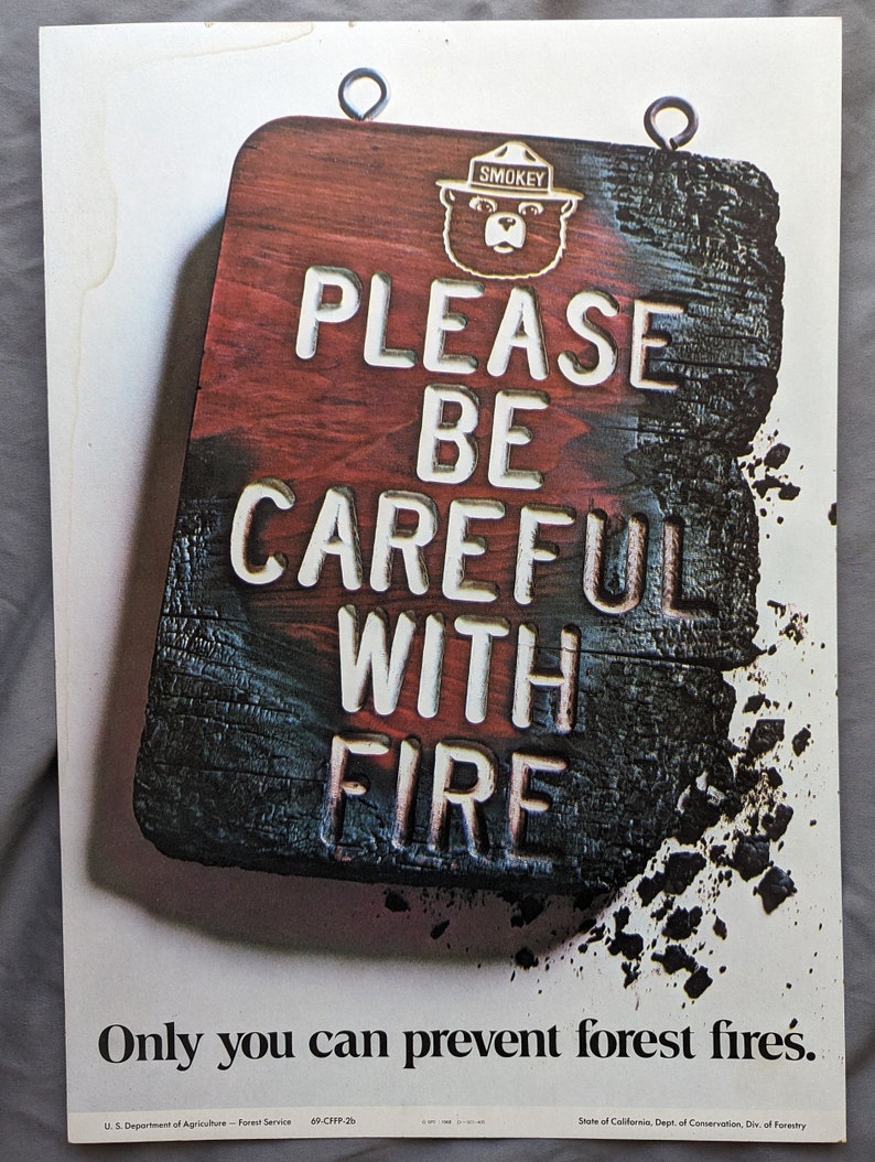 Vintage Charred Wooden Smokey Sign Poster - Etsy