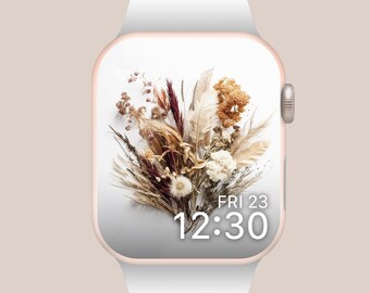 Elegant Apple Watch Wallpaper, Dry Flowers Watch Face, Spring Floral ...