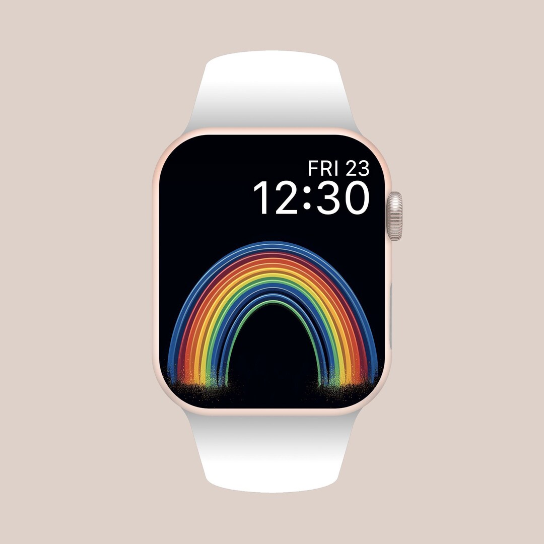 Rainbow Apple Watch Wallpaper, Boho Apple Watch Face, Instant Digital ...