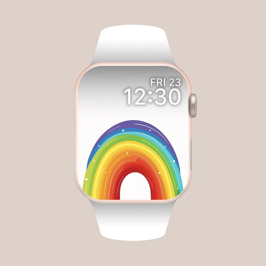 Rainbow Apple Watch Wallpaper, Boho Apple Watch Face, Instant Digital ...