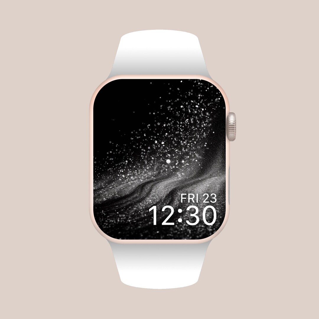 Silver Glitter Apple Watch Wallpaper, Black and Silver Apple Watch Face ...