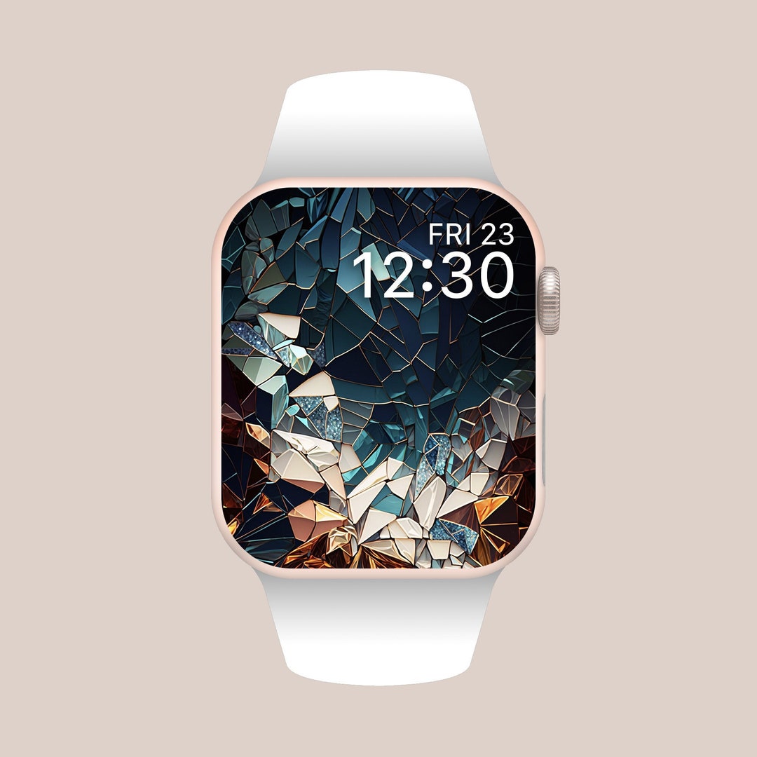 Crystal Mosaic Apple Watch Wallpaper, Geometric Glass Pattern Apple ...