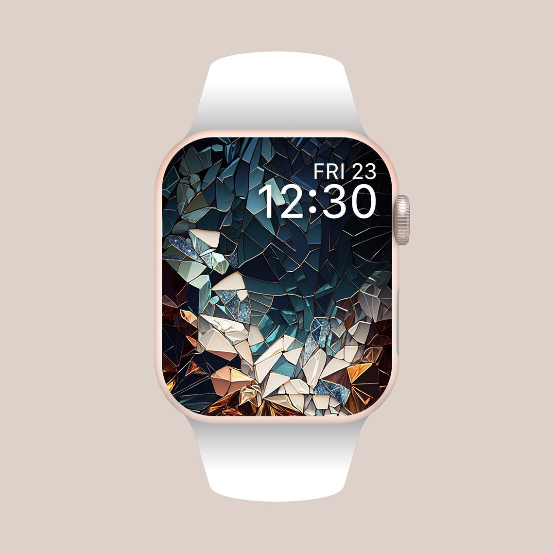 Crystal Mosaic Apple Watch Wallpaper, Geometric Glass Pattern Apple ...