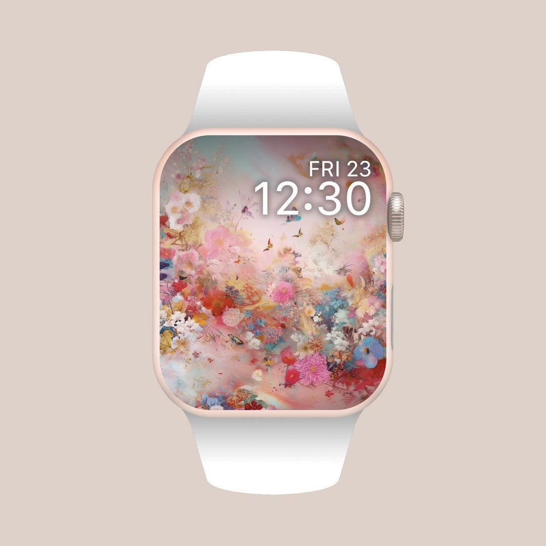 Floral Apple Watch Wallpaper, Colorful Dried Flowers Watch Face ...