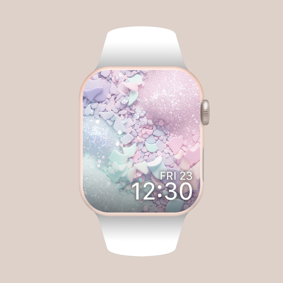 Glitter Apple Watch Wallpaper, Pastel Apple Watch Face, Festive ...