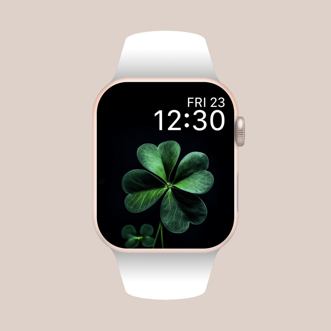 Four Leaf Clover Apple Watch Wallpaper, Green Apple Watch Face, Instant ...