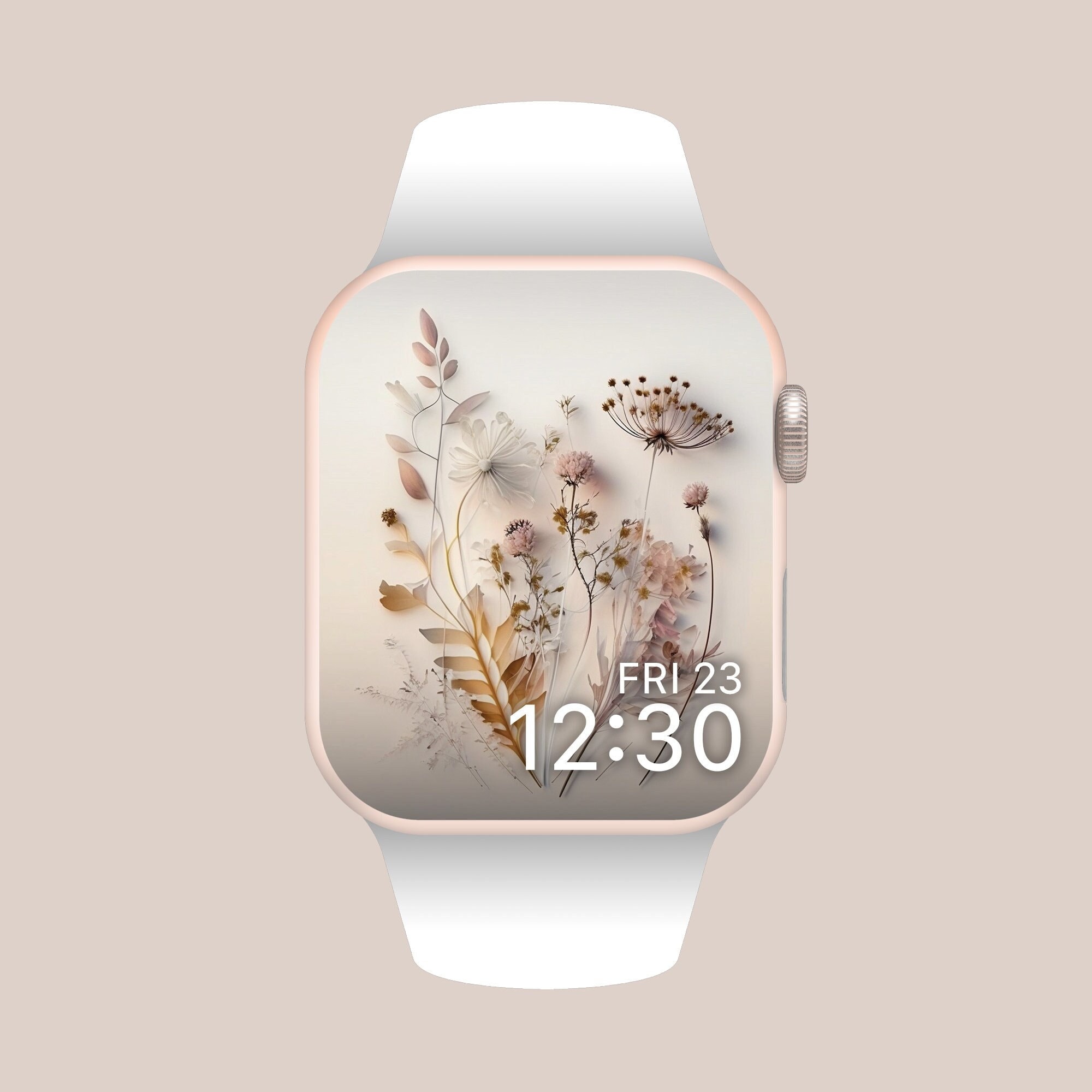 Elegant Apple Watch Wallpaper, Dry Flowers Watch Face, Spring Floral ...