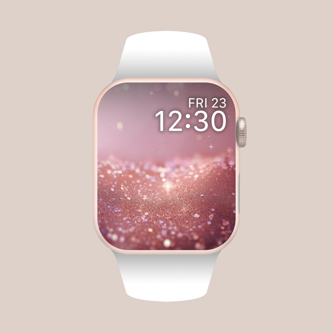 Pastel Pink Glitter Apple Watch Wallpaper, Pink Apple Watch Face ...