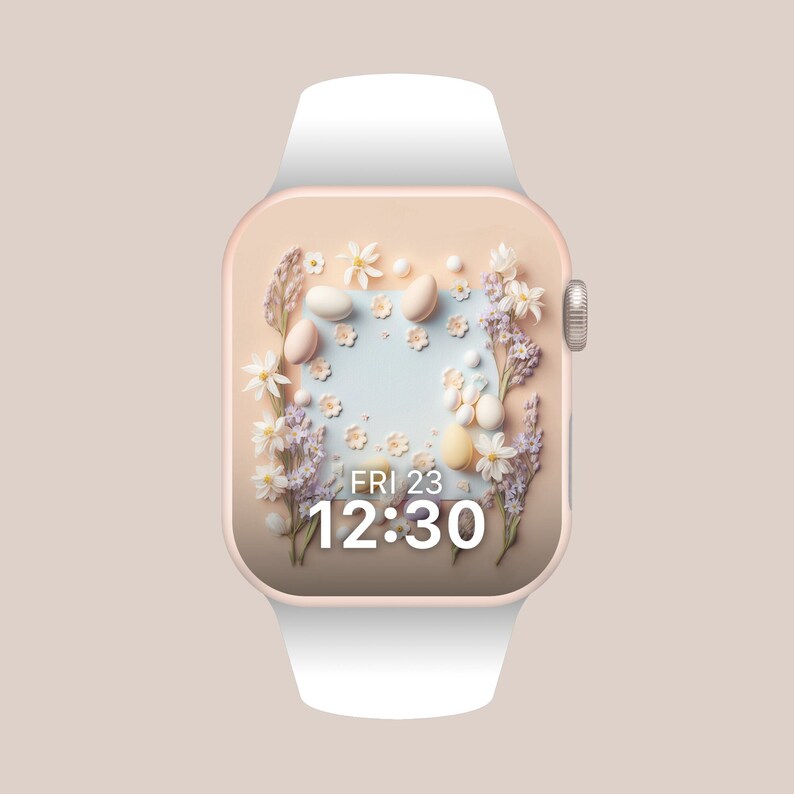 Pastel Easter Eggs Watch Wallpaper, Floral Easter Egg Apple Watch Face ...