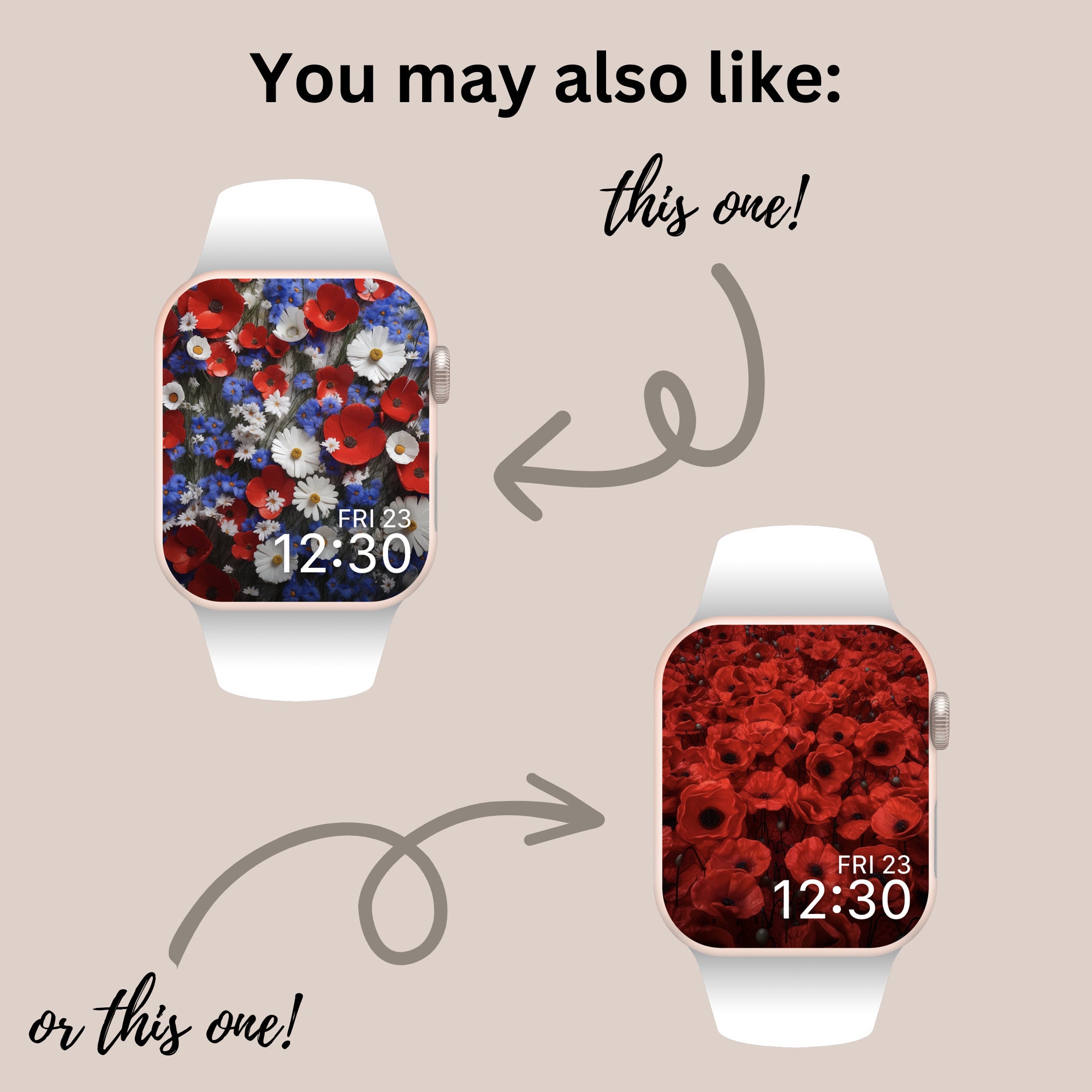 Red Field Poppy Apple Watch Wallpaper, Spring Flowers Apple Watch Face ...