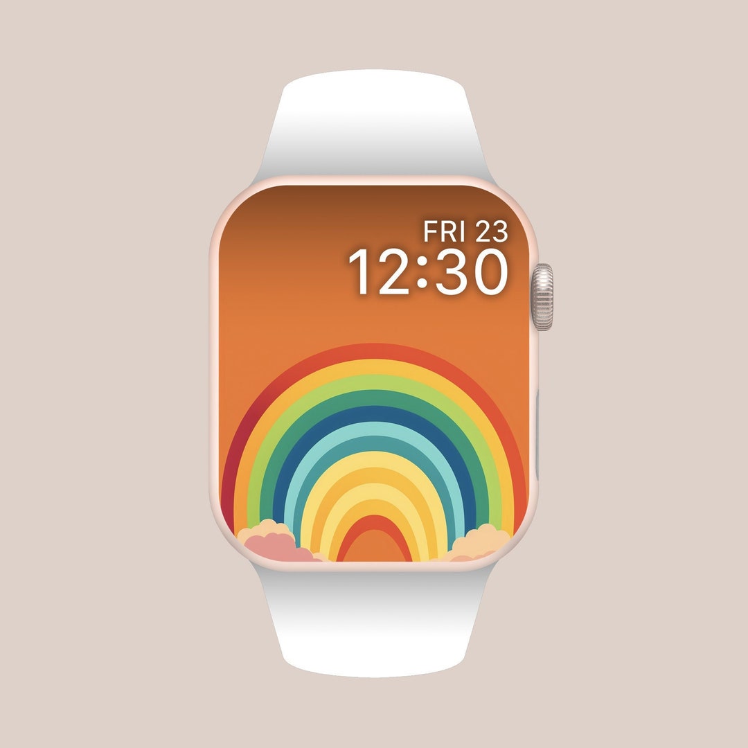 Rainbow Apple Watch Wallpaper Boho Apple Watch Face Instant - Etsy