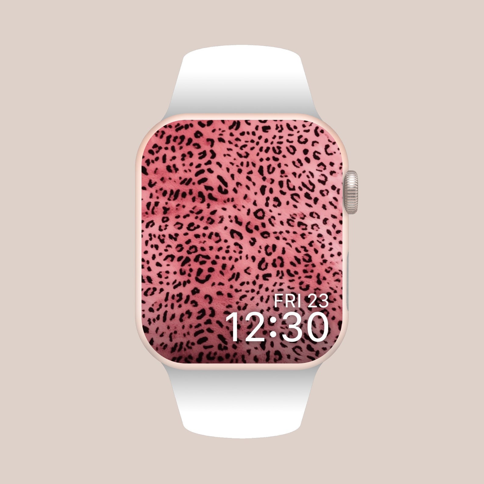 Rose Pink Leopard Print Apple Watch Wallpaper, Cheetah Print Apple ...