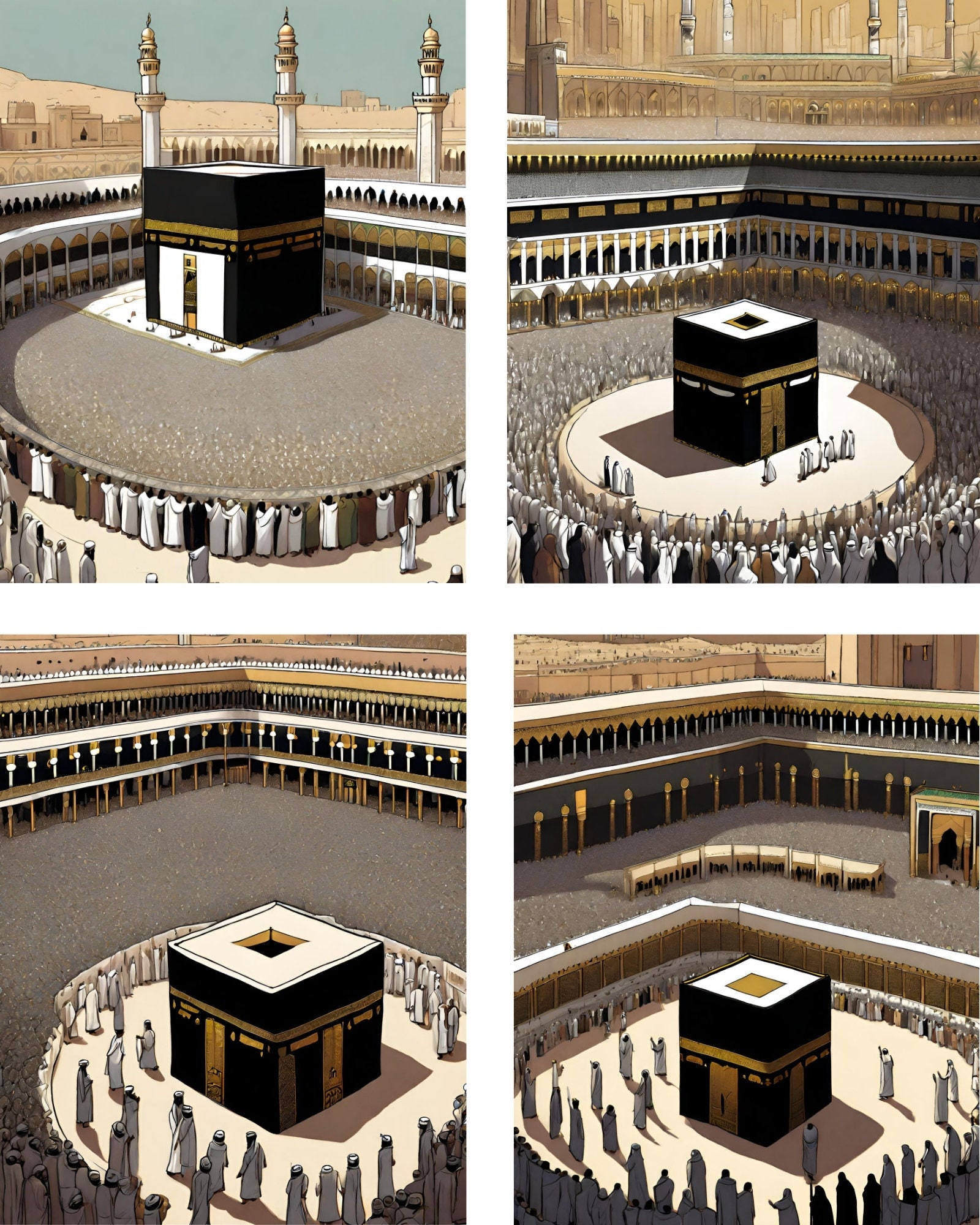Downloadable 4-pc Kaaba Wall Posters: Bring the Spirit of Mecca Home ...