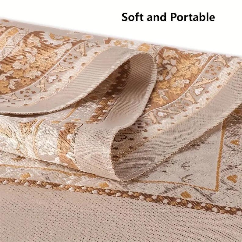 Portable Muslim Travel Prayer Rug Set With Prayer Beads and Storage Bag ...