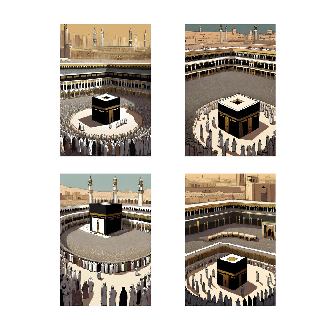 Downloadable 4-pc Kaaba Wall Posters: Bring the Spirit of Mecca Home ...