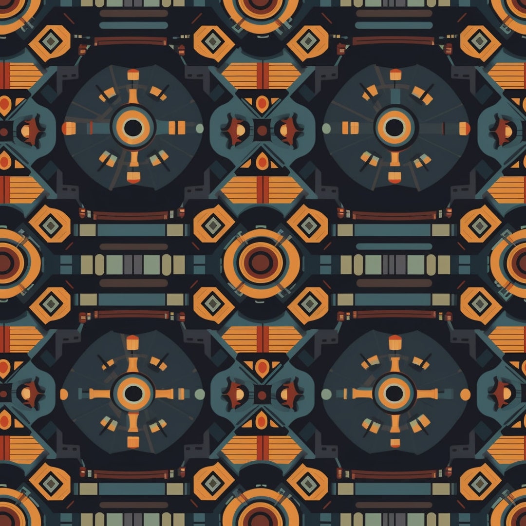Sci-fi Repeating Geometric Pattern Tile 03 Digital Download - Etsy