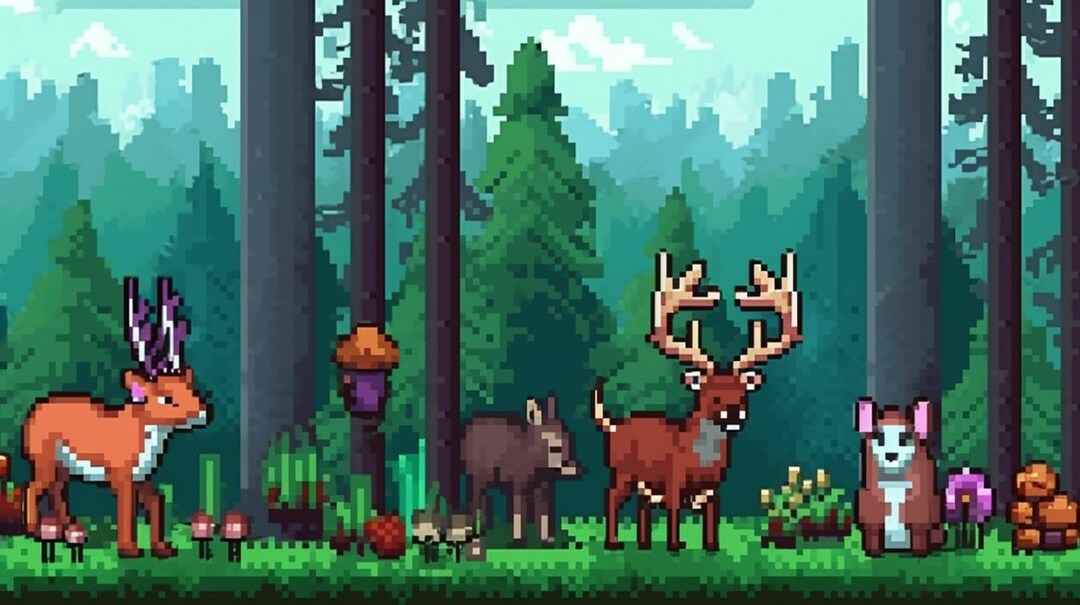 Detailed Pixel Art Background/screensaver 32 Digital - Etsy