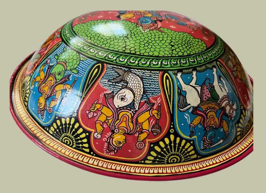 Pattachitra Handpainted Wall Shield Handmade Wall Plate Vishnu ...
